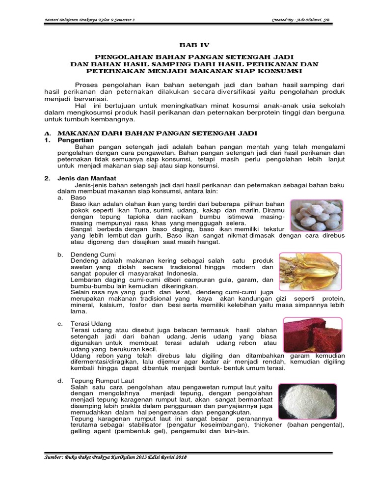 Olahan Pangan Setengah Jadi Kelas 9 | PDF | Memasak, Makanan, & Anggur ...