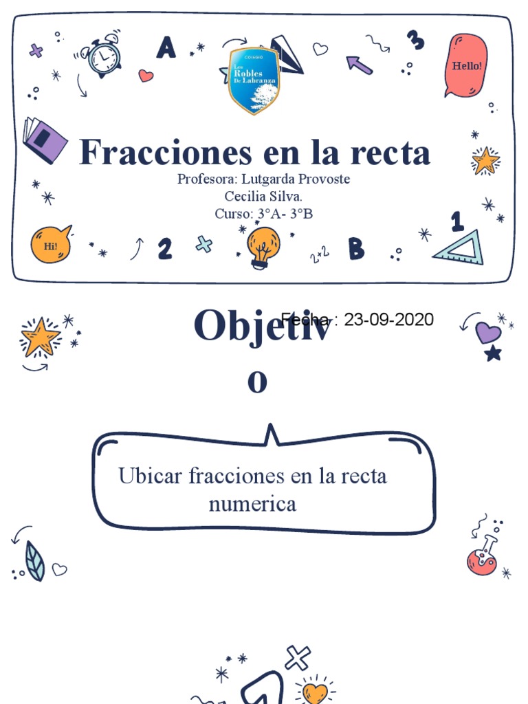 Ubicación de Fracciones en la Recta Numérica | PDF