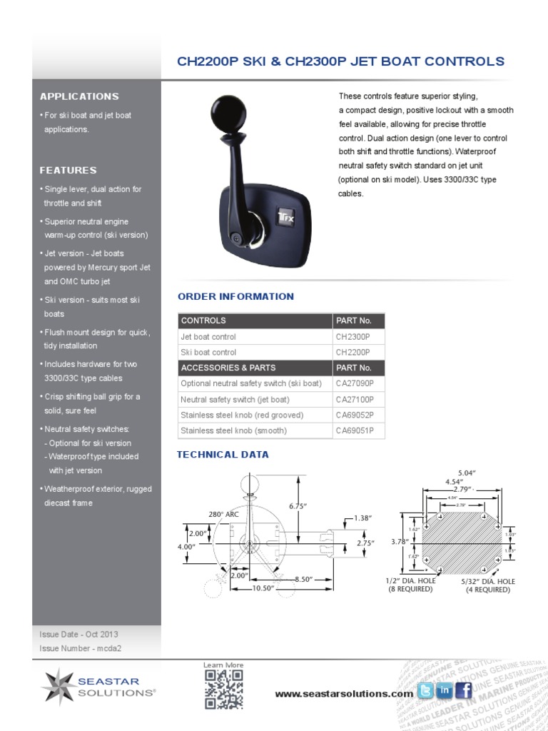 Ch2200P Ski & Ch2300P Jet Boat Controls: Applications | PDF | Land ...