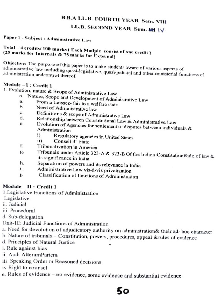 Sem 4 Syllabus | PDF | Administrative Law | Negotiable Instrument