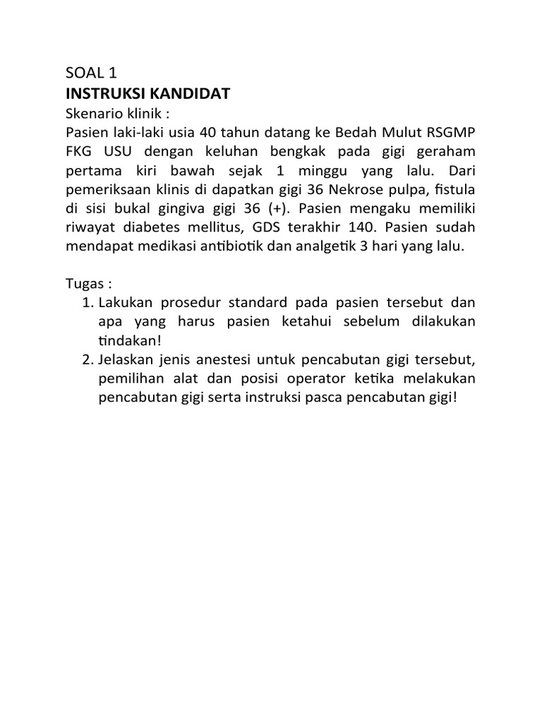 OSCE BM Soal 1-2 | PDF