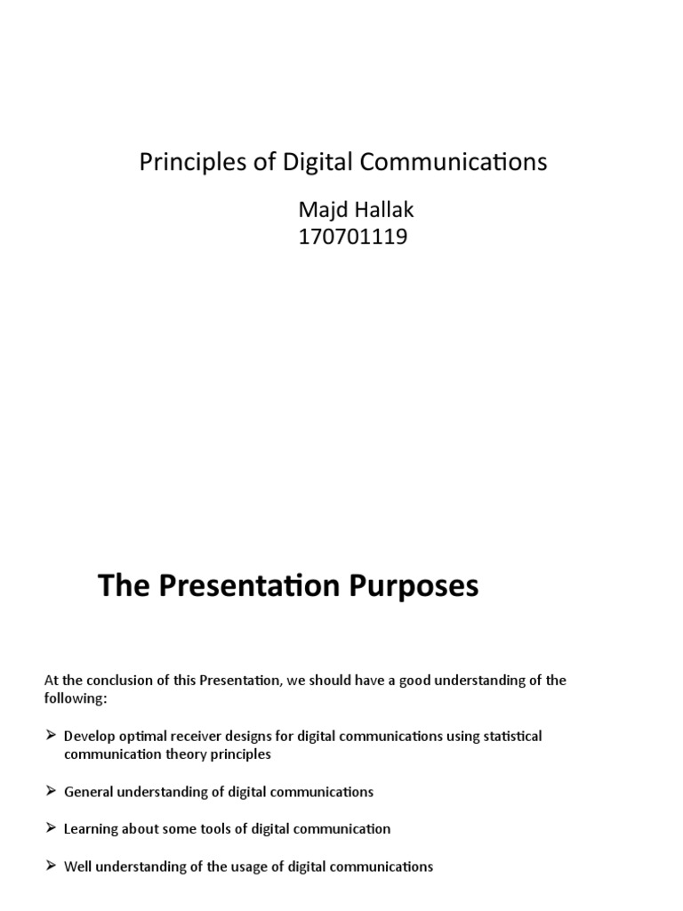 Principles of Digital Communication | PDF | Modulation | Data Transmission