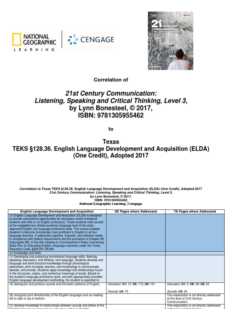 21st Century Communication: Listening, Speaking and Critical Thinking ...