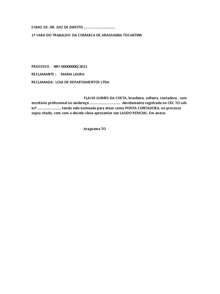 Modelo de Laudo Pericial | PDF | Hora extra | Salário
