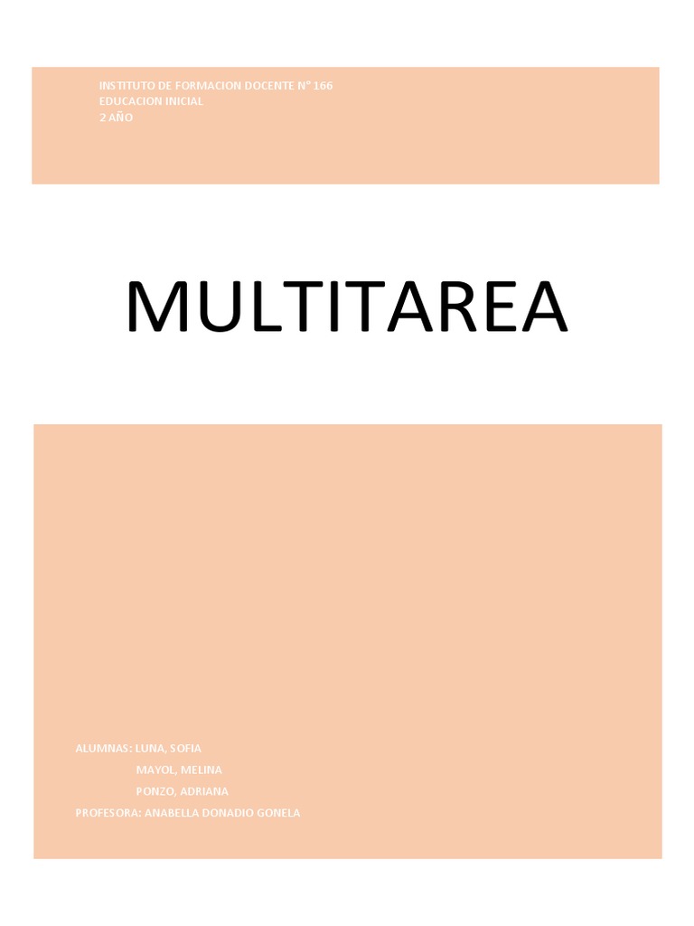 MULTITAREA | PDF | Educación de la primera infancia | Alimentos