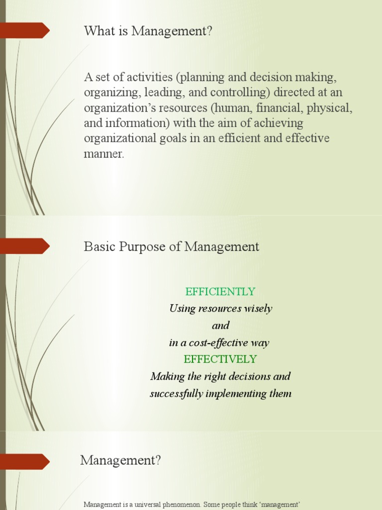 Dfination of Management and Manager | PDF | Human Resources | Goal