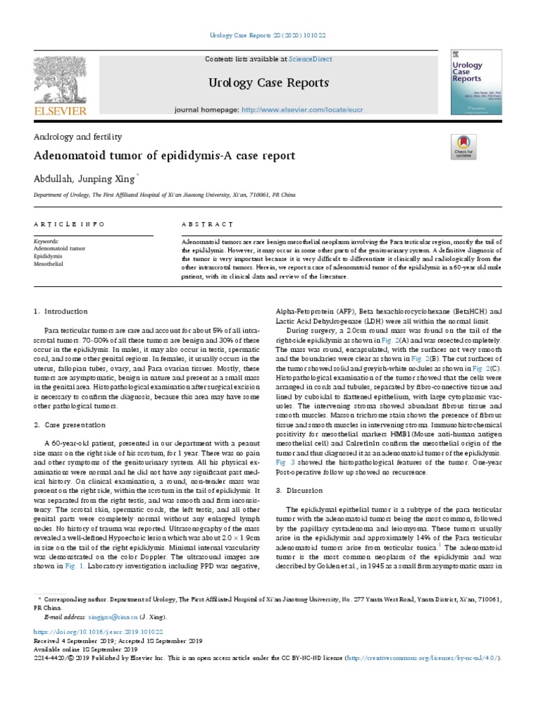Urology Case Reports: Abdullah, Junping Xing | PDF | Medical Ultrasound ...