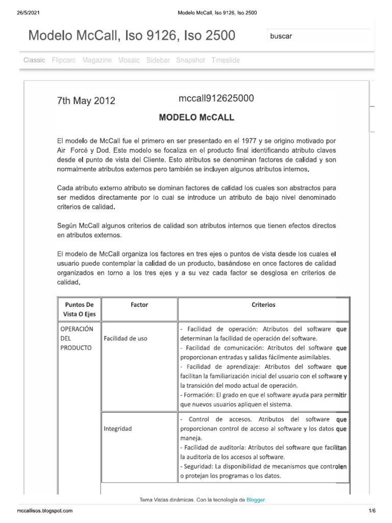 Modelo Mccall Iso9126 Iso2500 | PDF