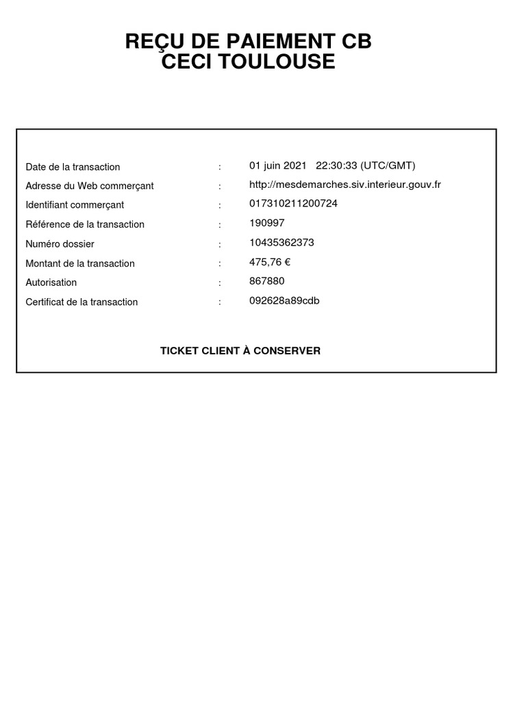 Recu Paiement 3 | PDF