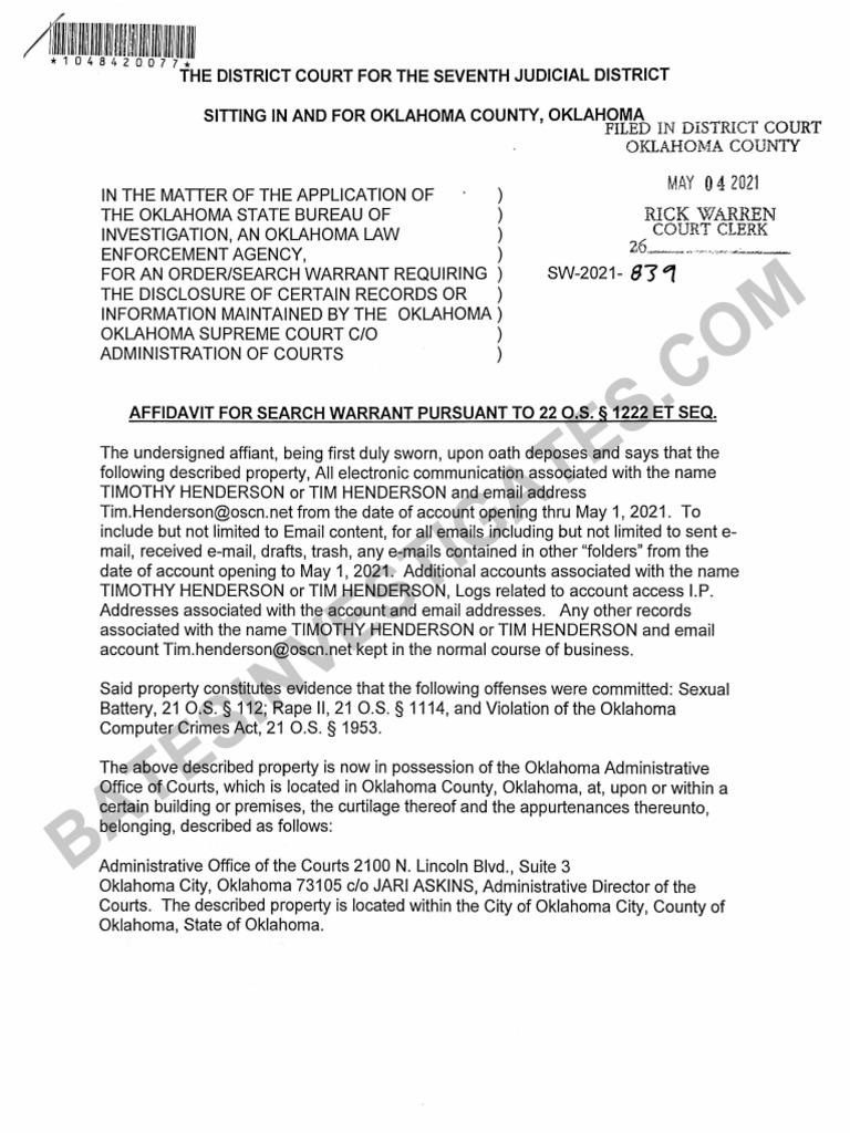 Oklahoma County Warrant Search Guide | PDF