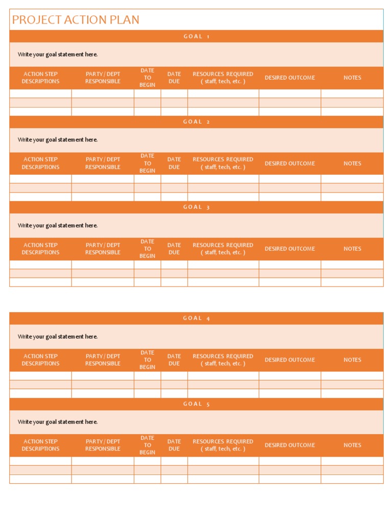Project Action Plan Template | PDF | Business | Science