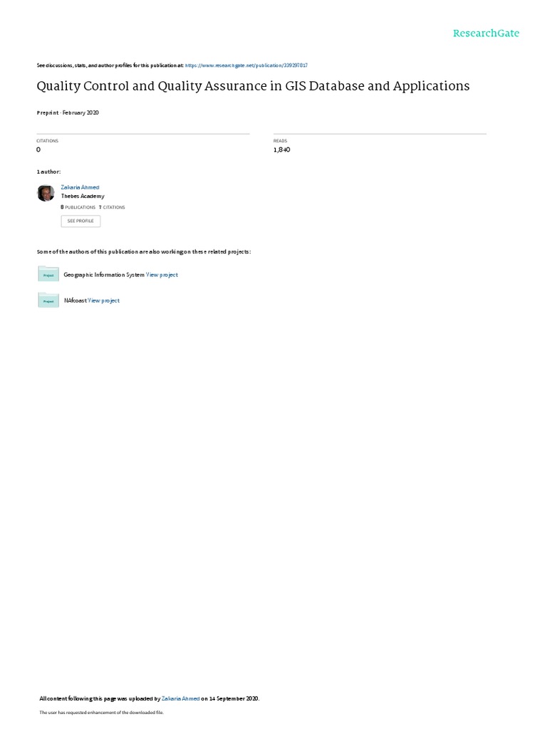 Paper QC QA in GIS 2018 16pages | PDF | Geographic Information System ...