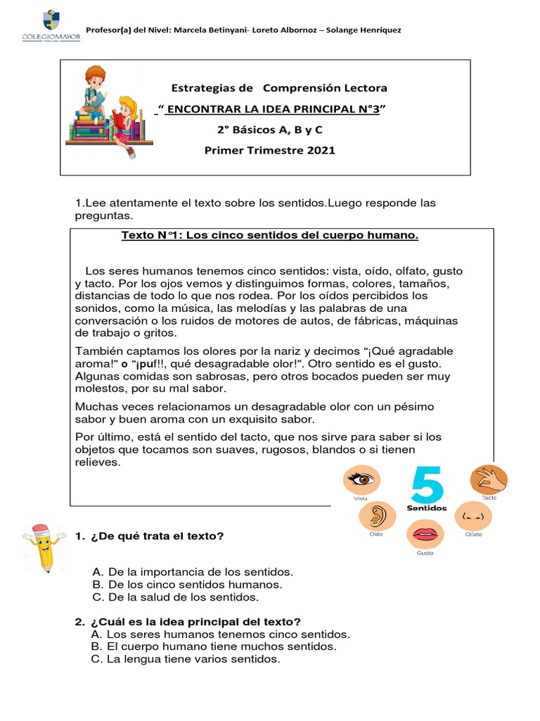 Estrategia de Comprension Lectora N°3 Semana | PDF | Sabor