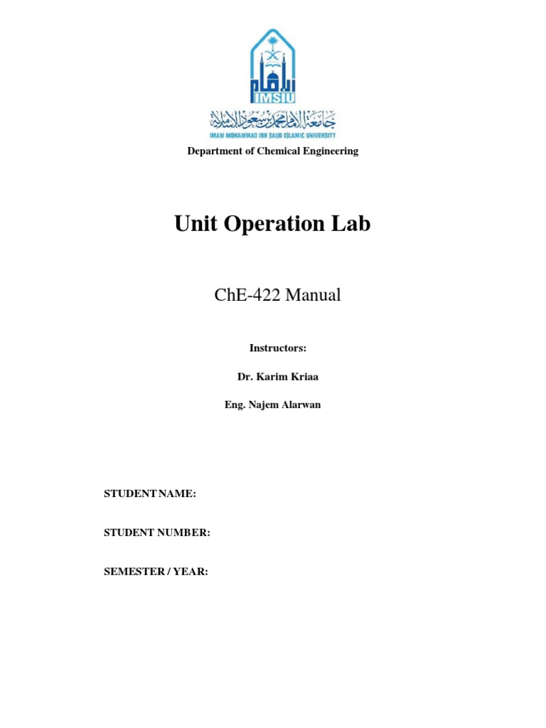 Unit Operation Lab Che 422 Manual Pdf Heat Transfer Evaporation