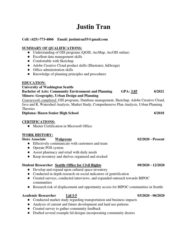 GIS & Urban Planning Expert Resume | PDF