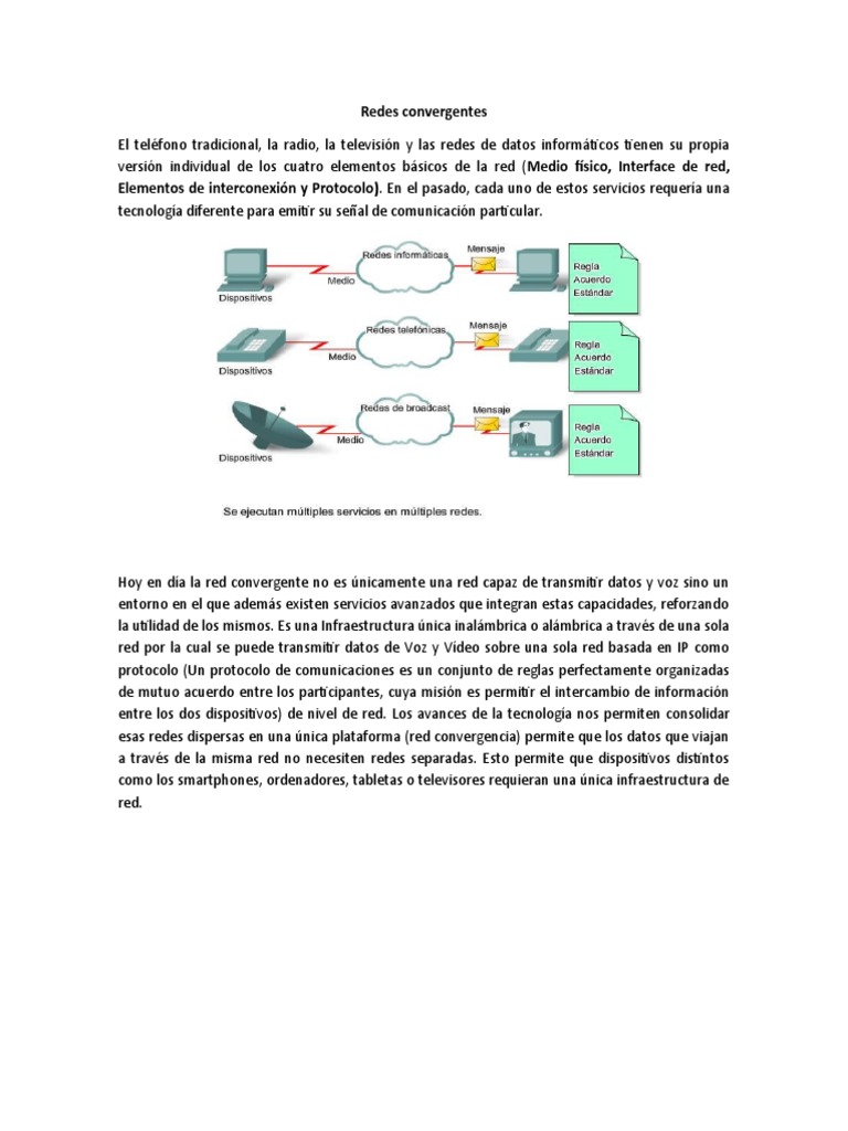 Redes Convergentes | PDF | Red de arquitectura | Red de computadoras