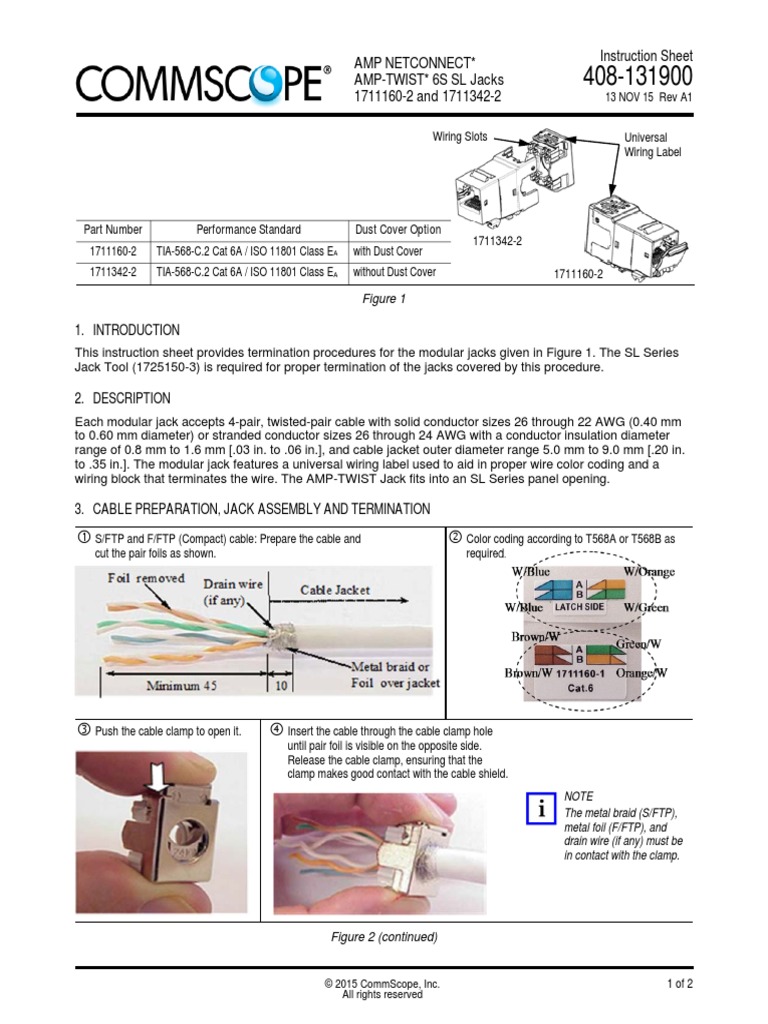 AMP Jacks | PDF | Electrical Wiring | Electrical Connector