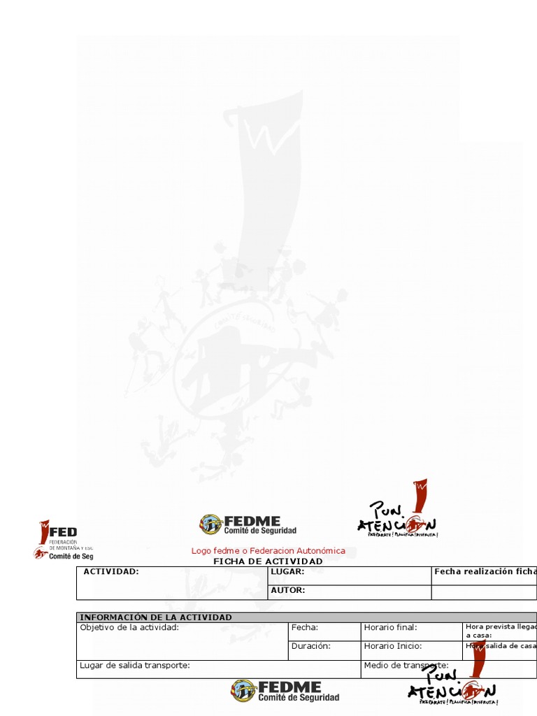 01 Ficha de Actividad FEDME | PDF
