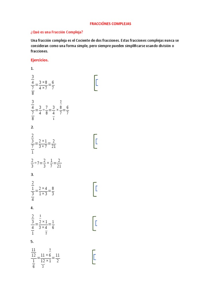 Fracciones Complejas 2 | PDF