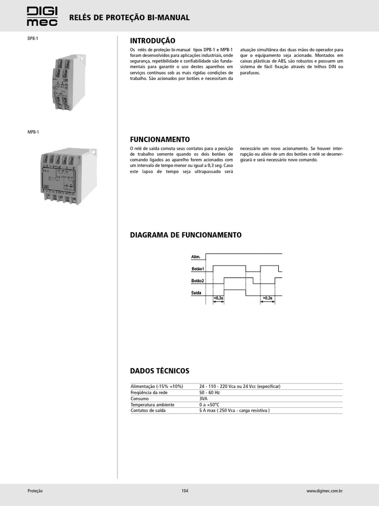 Digi Mec Reles De Protecao Bi Manual Pdf Relé Engenharia Elétrica