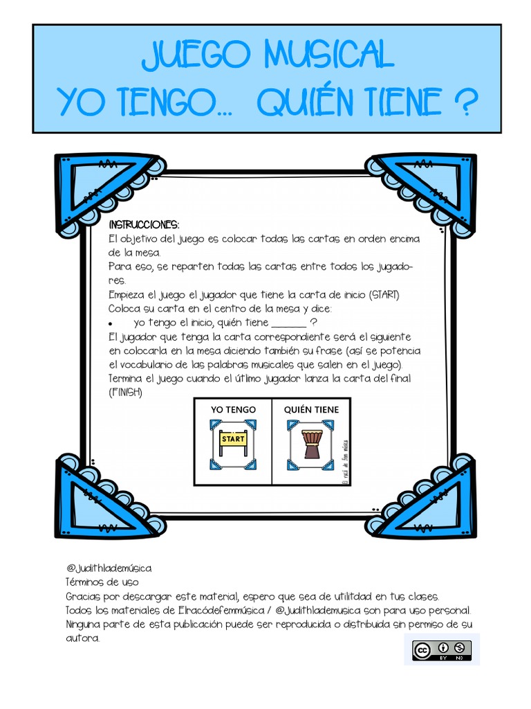Juego Musical: Yo Tengo, ¿Quién Tiene? | PDF | Hogar, jardinería y ...