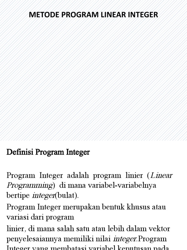 Program Integer: Metode dan Jenis | PDF | Metode & Bahan Ajar | Komputer