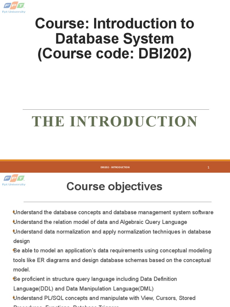 Course: Introduction To Database System (Course Code: DBI202) | PDF