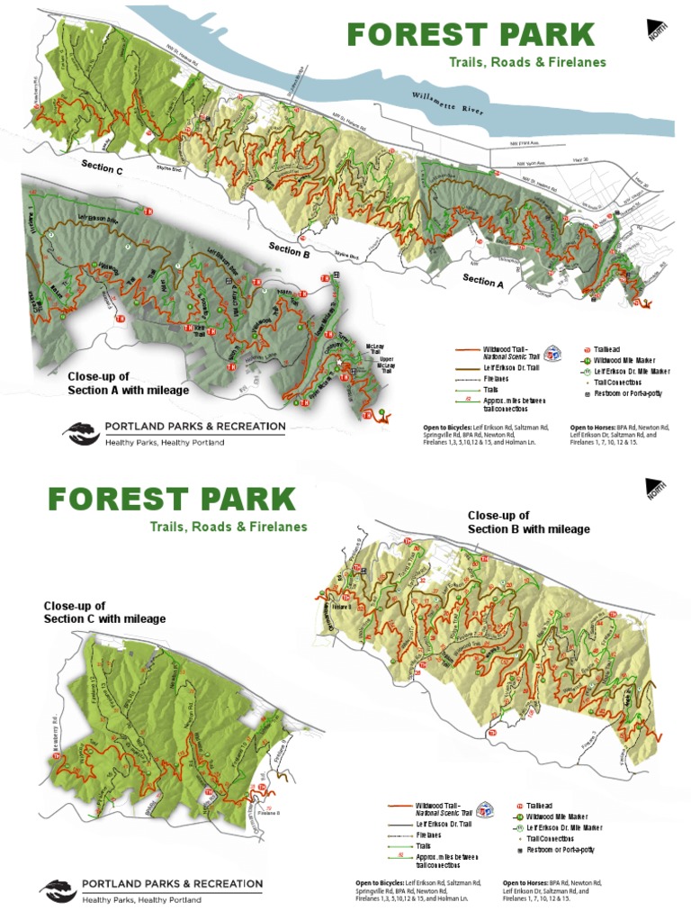 Forest Park Trails Printable Map