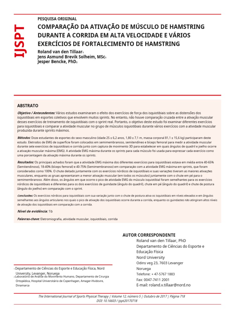 Ativação Muscular dos Isquiotibiais | PDF | Músculo | Joelho