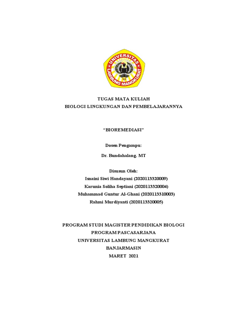 Makalah Bioremediasi - KEL1 | PDF