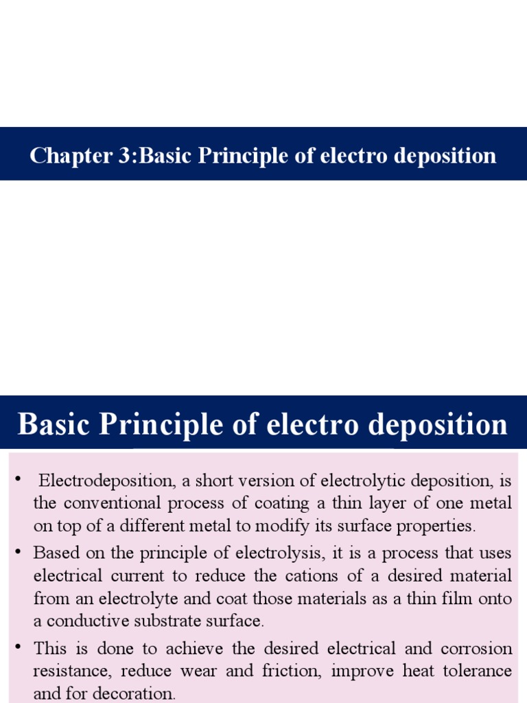 Chapter 3:basic Principle of Electro Deposition | PDF | Cathode | Anode