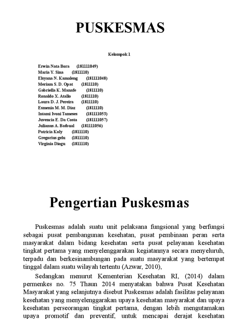 PUSKESMAS | PDF | Pengembangan Diri
