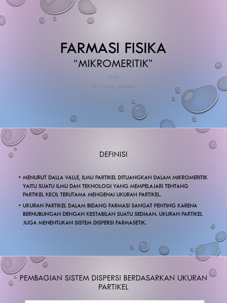 Farmasi Fisika-Mikromeritik | PDF