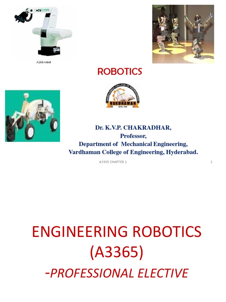 Unit I Introduction Engineering Robotics | PDF | Robot | Robotics