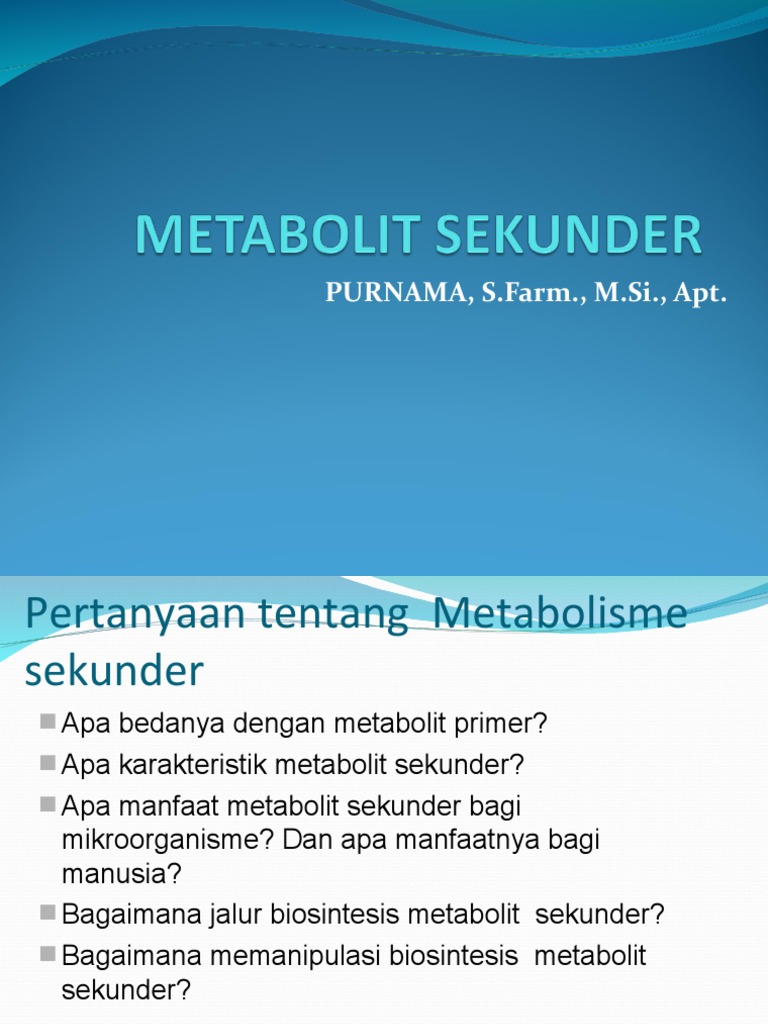 Metabolit Sekunder | PDF | Sains & Matematika