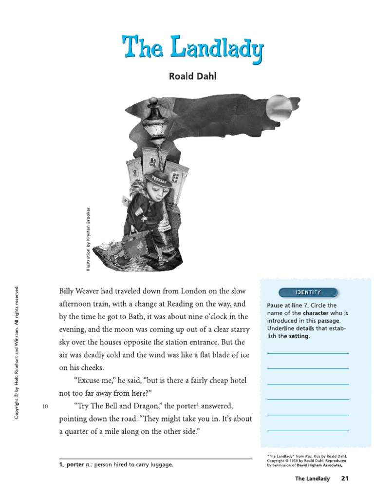 Analysis of Roald Dahl's "The Landlady" | PDF | General Fiction