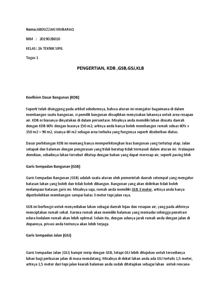 Panduan KDB, GSB, GSJ, dan KLB | PDF