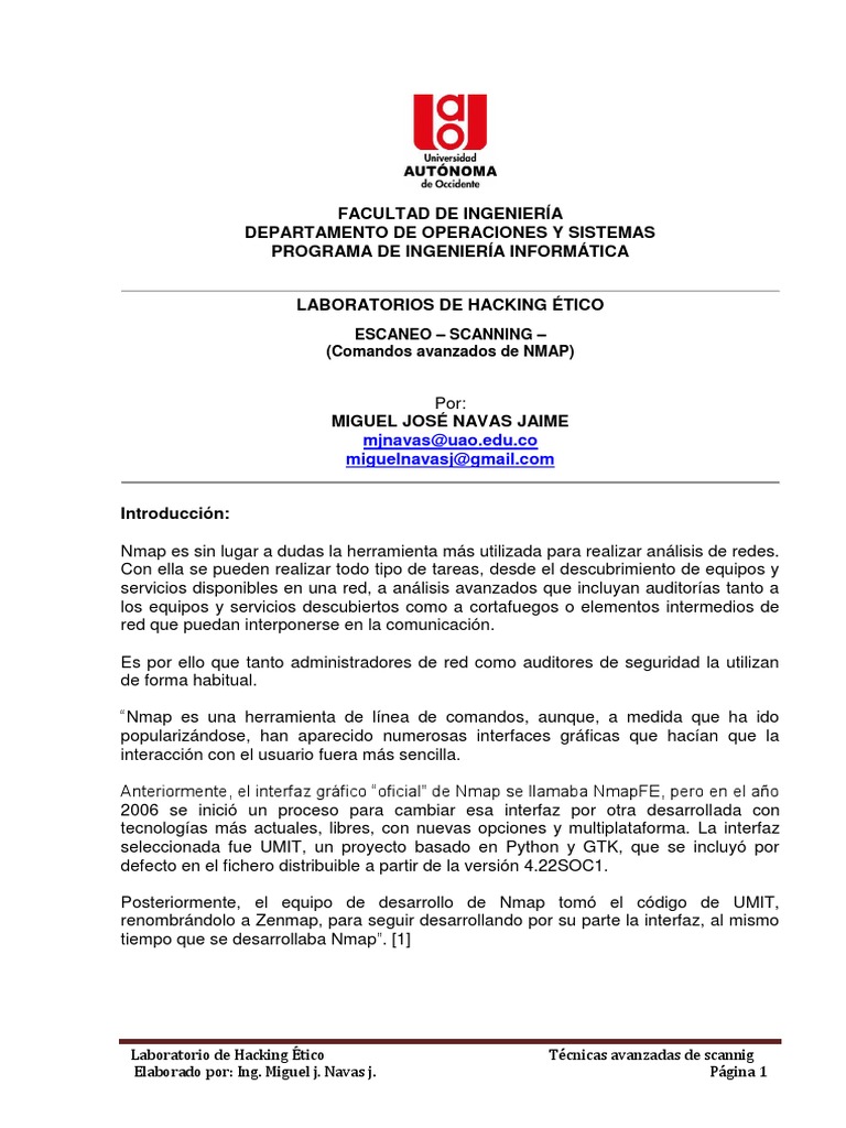 Laboratorio HE (Nmap-Zenmap) | PDF | Dirección IP | Software del sistema