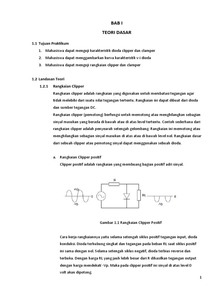 Karakteristik Rangkaian Clipper dan Clamper | PDF | Metode & Bahan Ajar ...