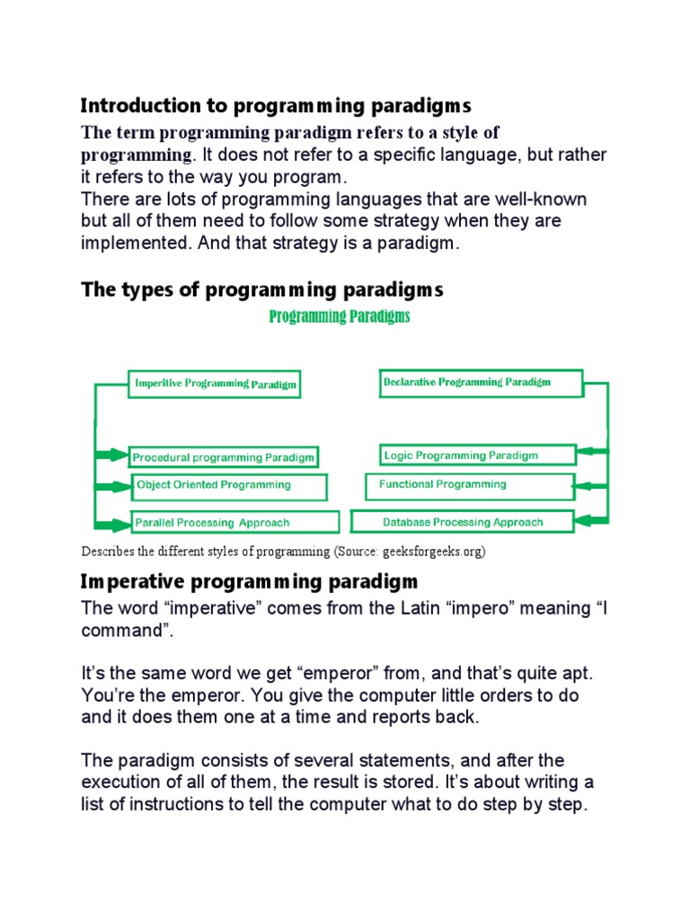 Introduction To Programming Paradigms | PDF | Object Oriented ...