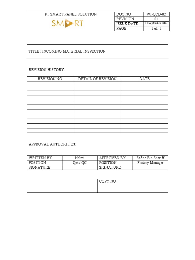 Incoming Quality Control | PDF | Business | Computing