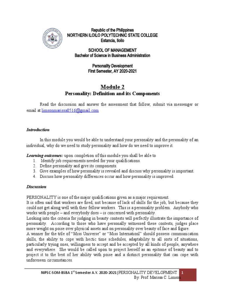 Personality Development Module 2 | PDF | Beauty | Heredity