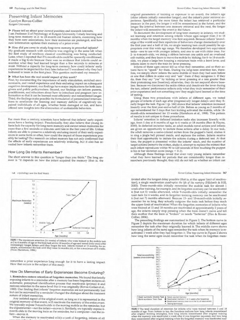 Rovee-Collier's Insights on Infant Memory | PDF | Imitation | Long Term ...