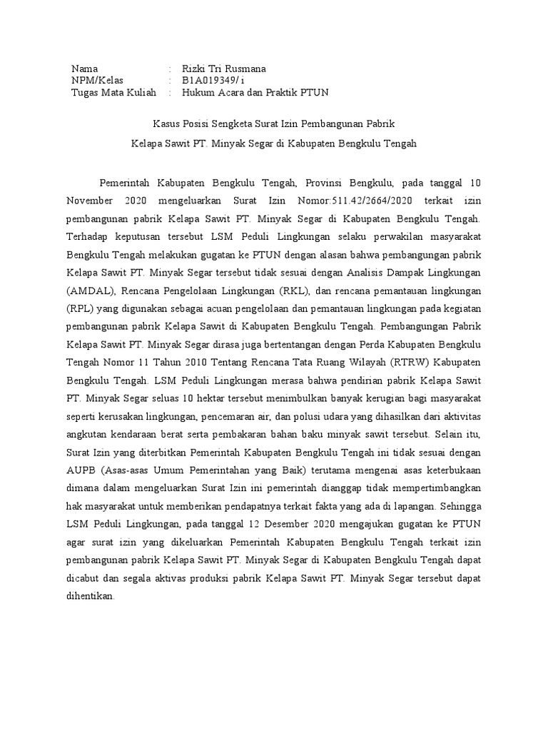 Kasus Posisi Rizki | PDF