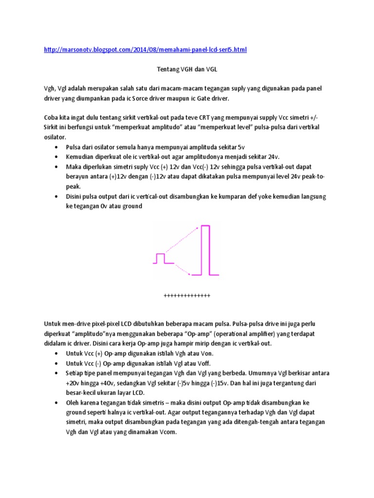 Memahami Fungsi Tegangan VGH Dan VGL | PDF
