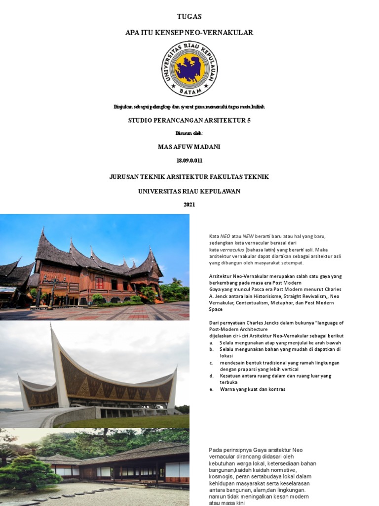 Arsitektur Neo-Vernakular: Konsep dan Ciri | PDF