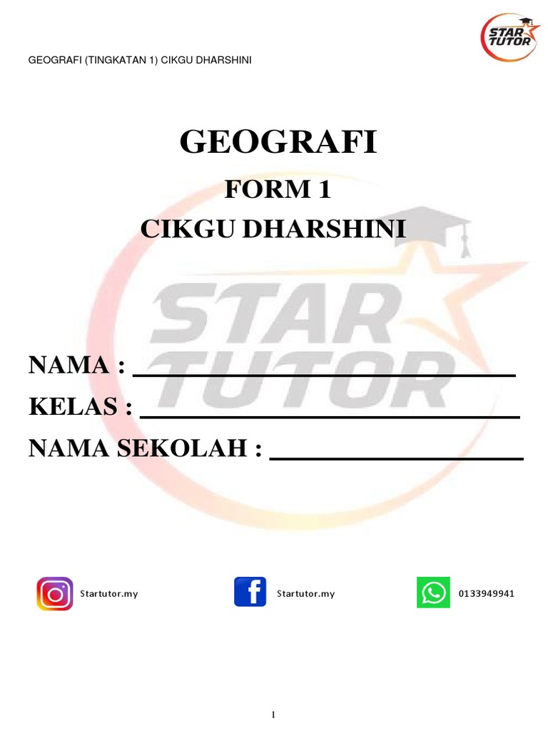 Startutor Nota Geo T1 Bab 7 | PDF