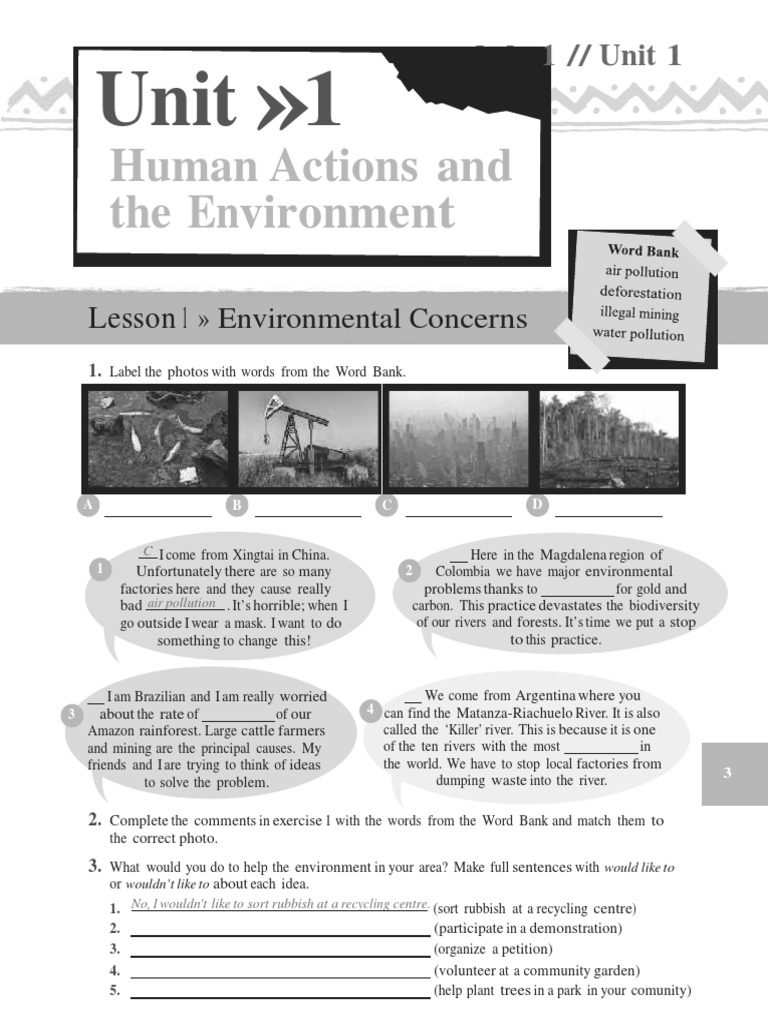 Human Actions and The Environment: Unit 1 | PDF | Recycling | Natural ...