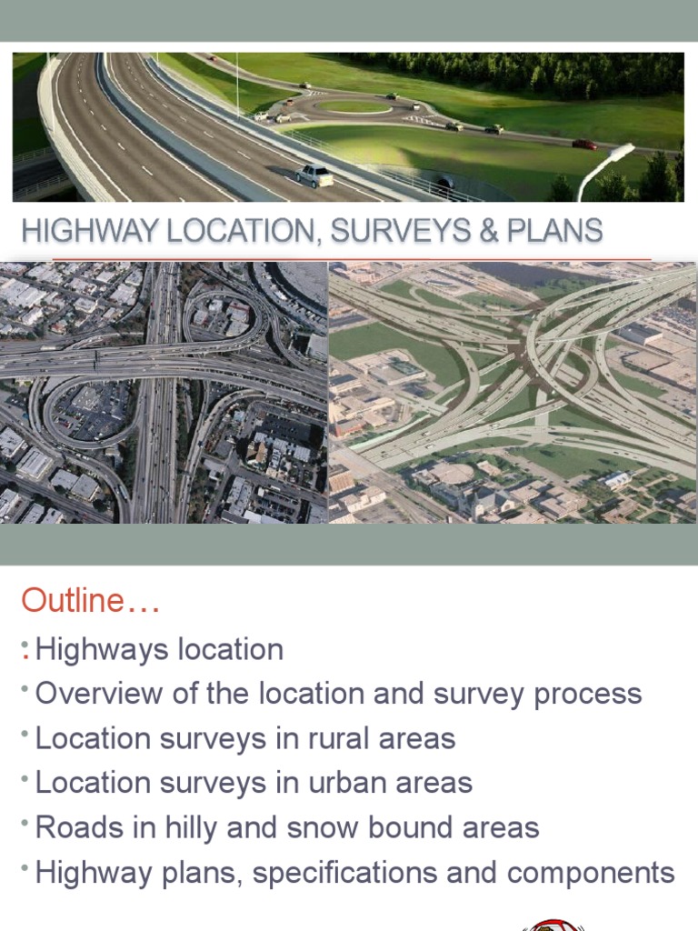 Lec#1 Highway Location, Surveys Plans | PDF | Road Surface | Surveying
