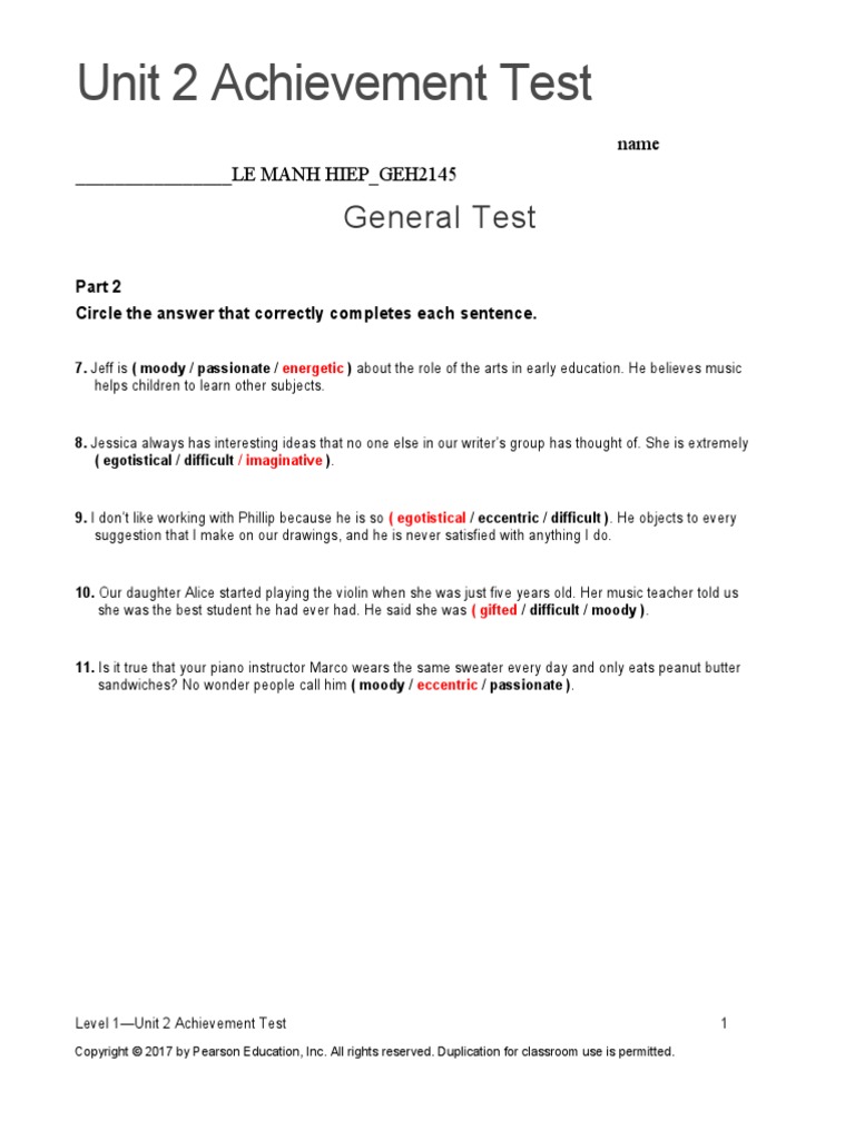 Su1 Assessment U02 | PDF | Teachers | Entertainment (General)